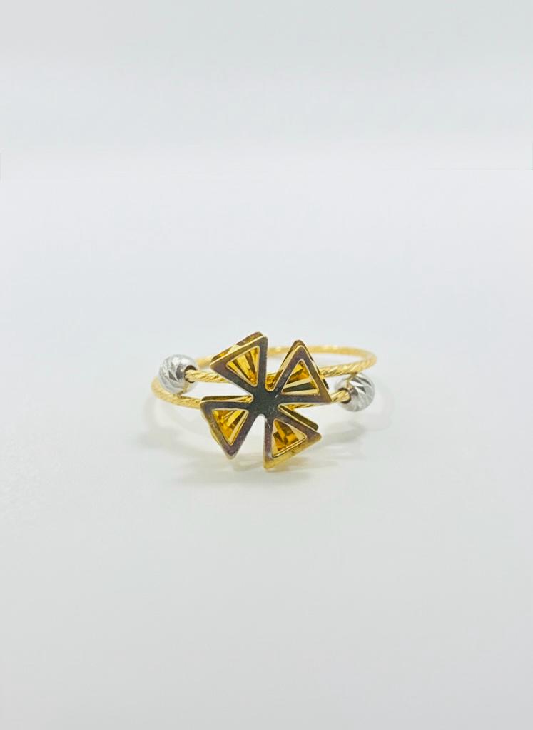 Two-Tone Geometric Maltese Cross Open Gold Ring – alamalhayat.com